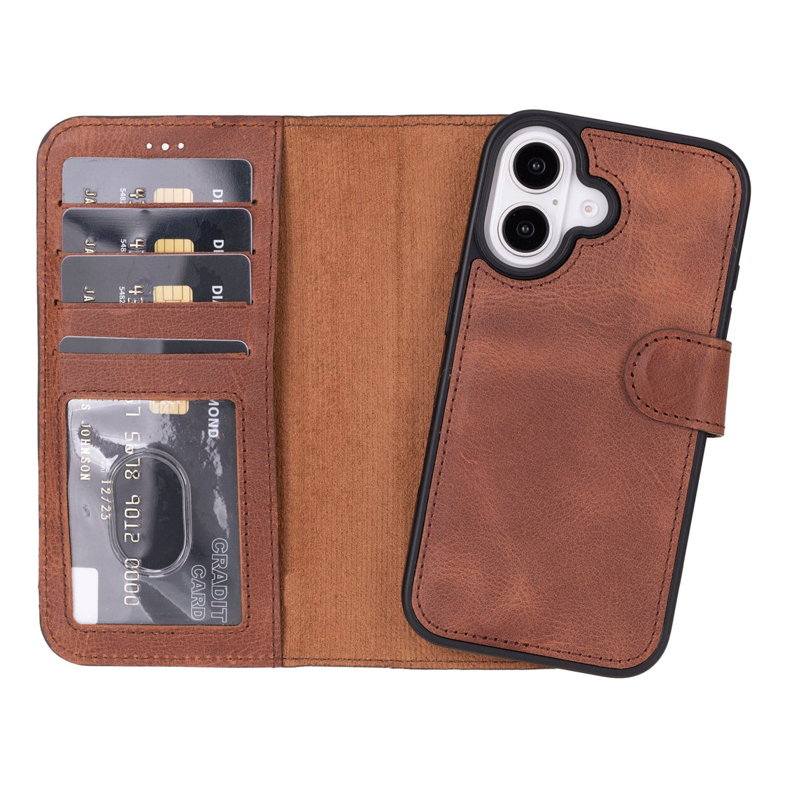 iPhone 16 Leather Wallet Case | Hardiston premium leather